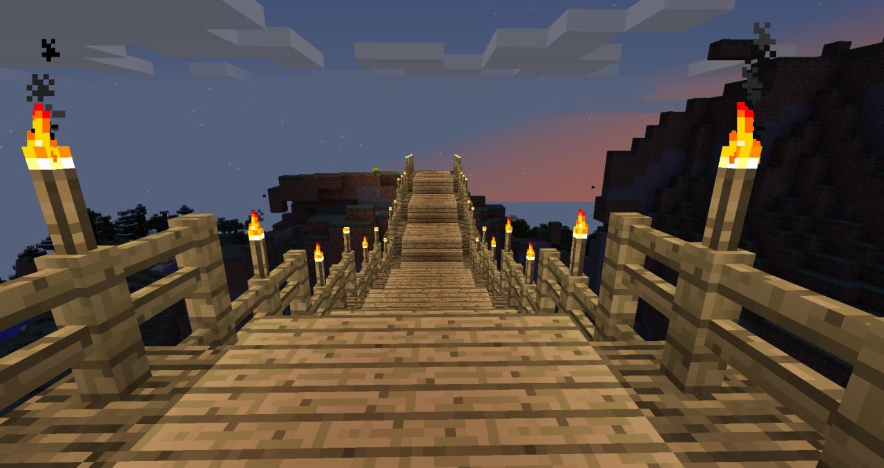 Minecraft Mini - Project 01 - Wooden Bridge across a Chasm Minecraft Map