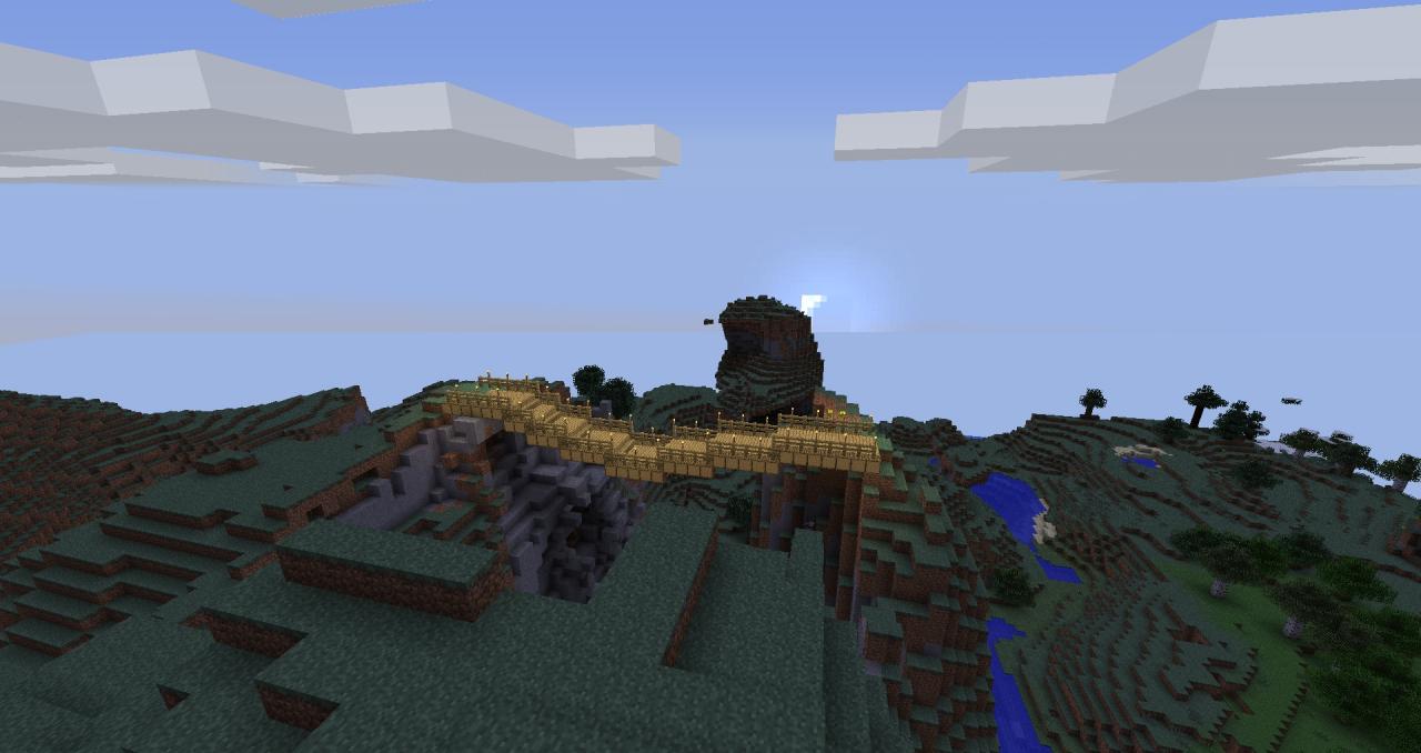 Minecraft Mini - Project 01 - Wooden Bridge across a Chasm Minecraft Map