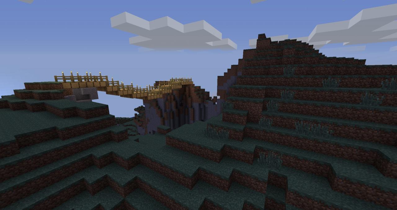 Minecraft Mini - Project 01 - Wooden Bridge across a Chasm Minecraft Map
