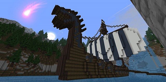 Viking Ship (Drakkar) - Deer and Dragon-Shaped prow Minecraft Map