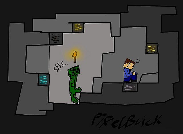 My First Minecraft Cave Art - Totally Awesome :] Pop Reel Update ]