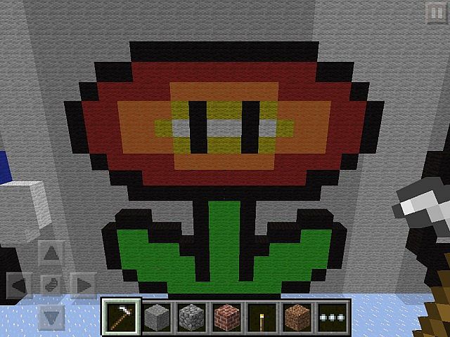 Fire Flower Pixel Art Minecraft Map