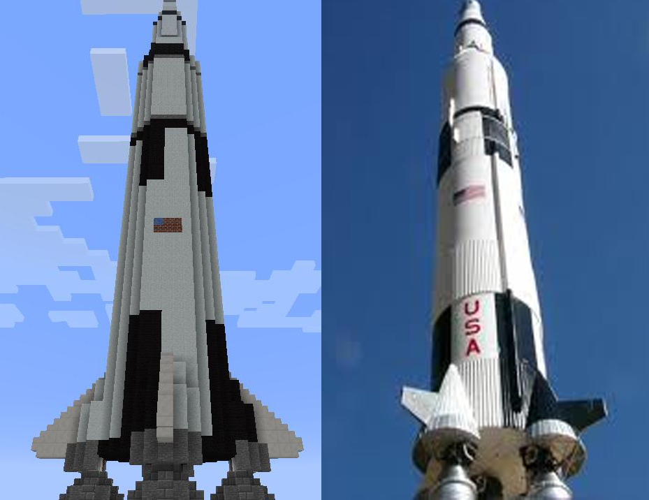 Saturn V to scale Schematic Minecraft Map