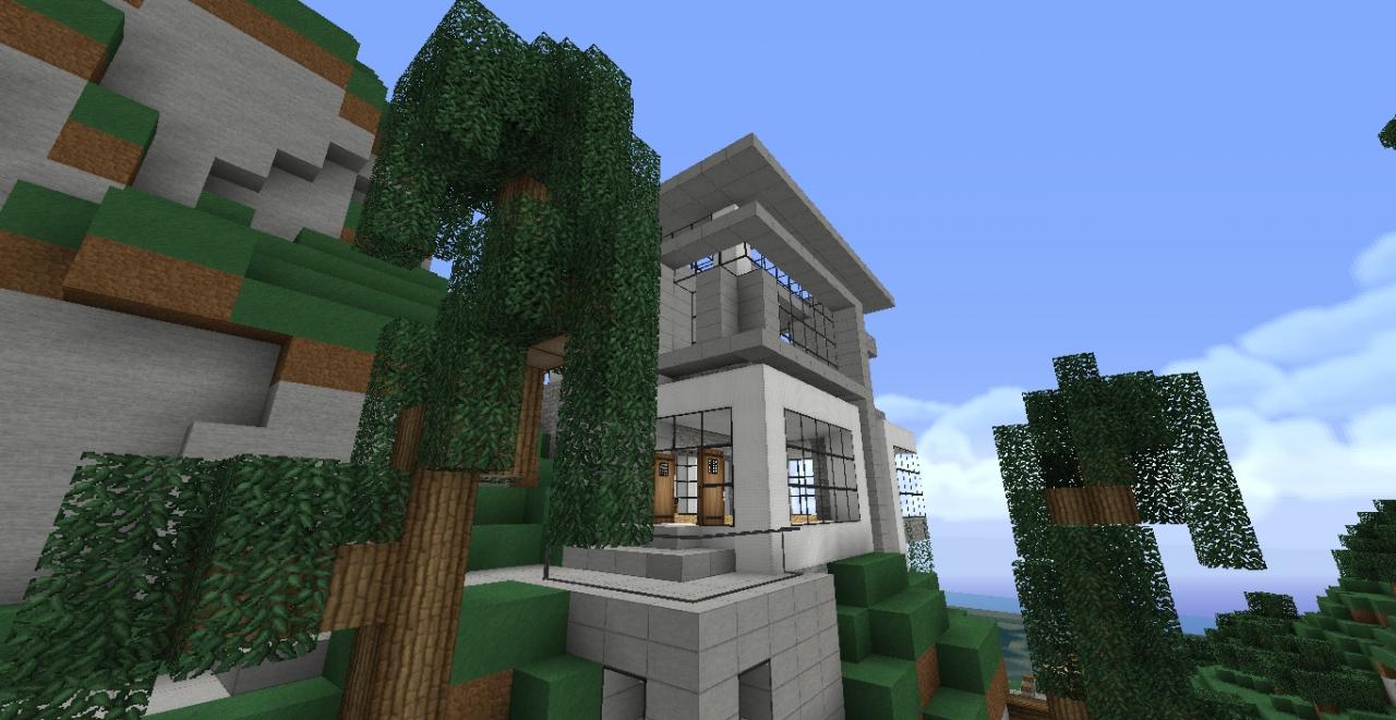 Modern Hillside House Minecraft Map