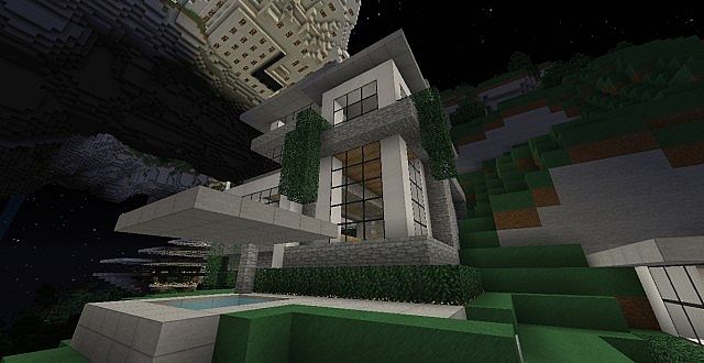 Modern Hillside House Minecraft Map