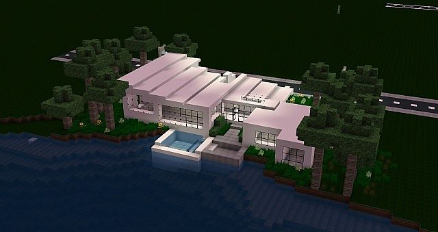 Modern Riverfront... Infinity Pool... Bayview Heights Minecraft Map