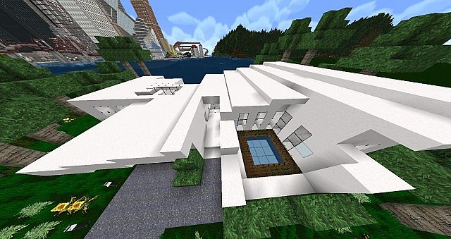 Modern Riverfront... Infinity Pool... Bayview Heights Minecraft Map