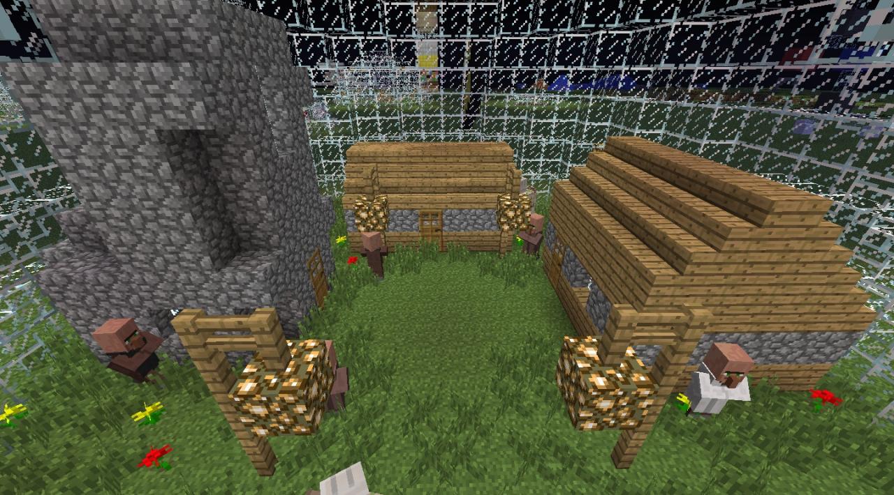 Dome with mini village Minecraft Map