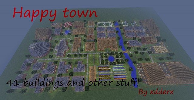 Happy town *FINAL RELEASE* more than 40 buildings! Minecraft Map
