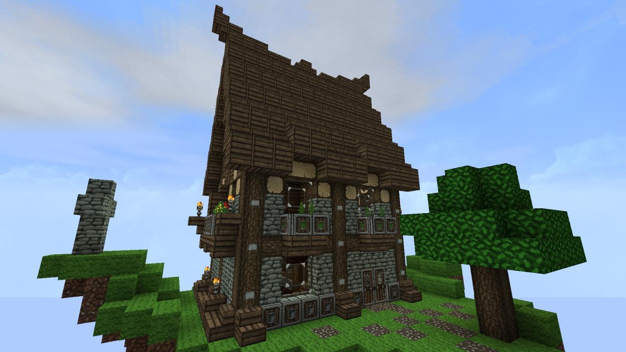 floating island + house Minecraft Map