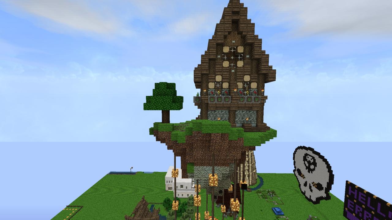 floating island + house Minecraft Map
