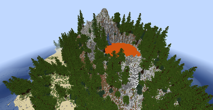 Forested Volcano Island Minecraft Map