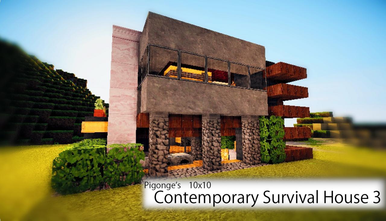 Pigonge's Contemporary Survival House 3 (10x10) Minecraft Map
