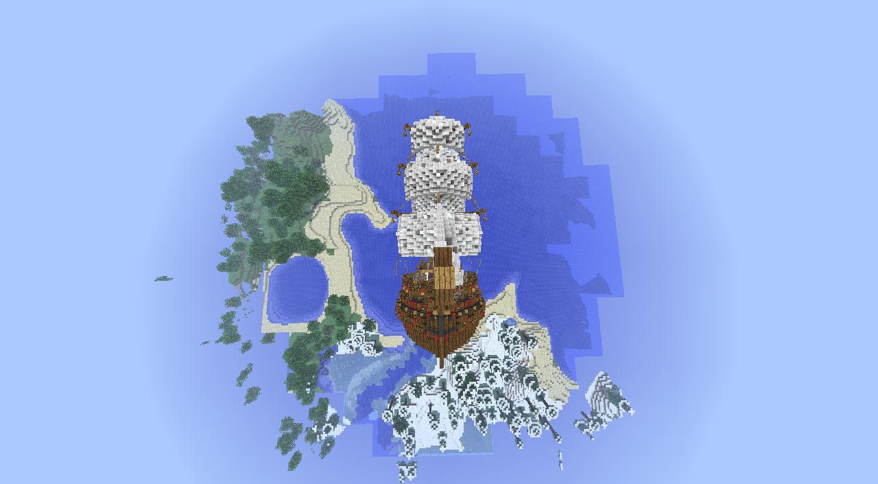 EPIC HUGE SUNKEN SHIP! Minecraft Map