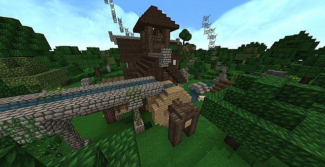 Medieval Watermill House Minecraft Map