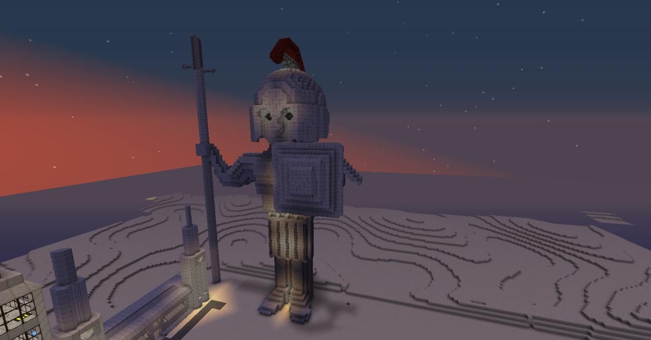 A Futuristic Spartan Quartz Statue Minecraft Map