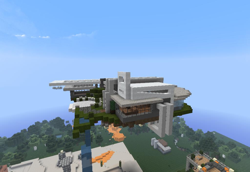 Floating Postmodern House Minecraft Map