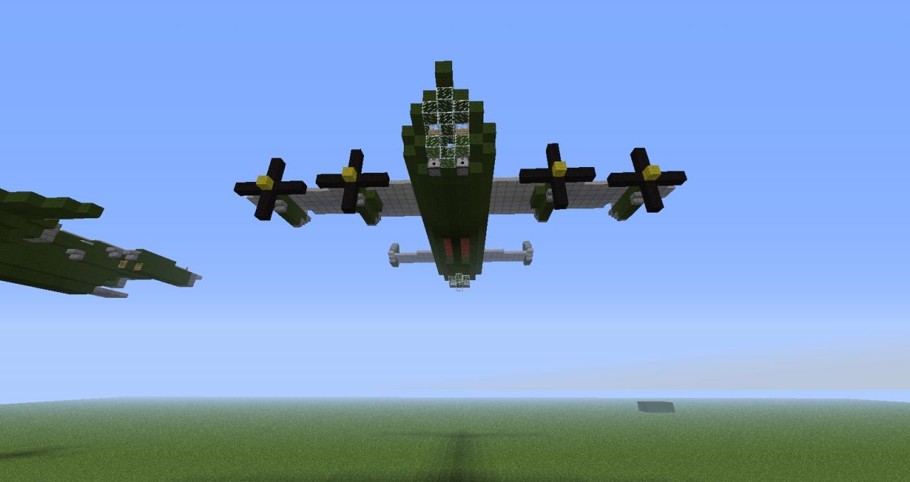 AVRO Lancaster Bomber with working turrets and bombs Minecraft Map