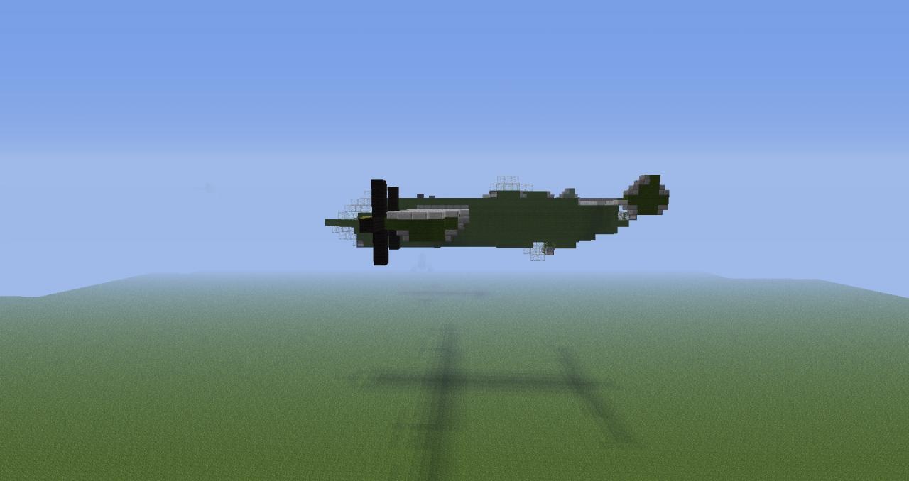 AVRO Lancaster Bomber with working turrets and bombs Minecraft Map