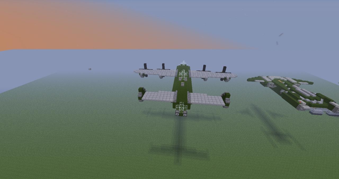AVRO Lancaster Bomber with working turrets and bombs Minecraft Map