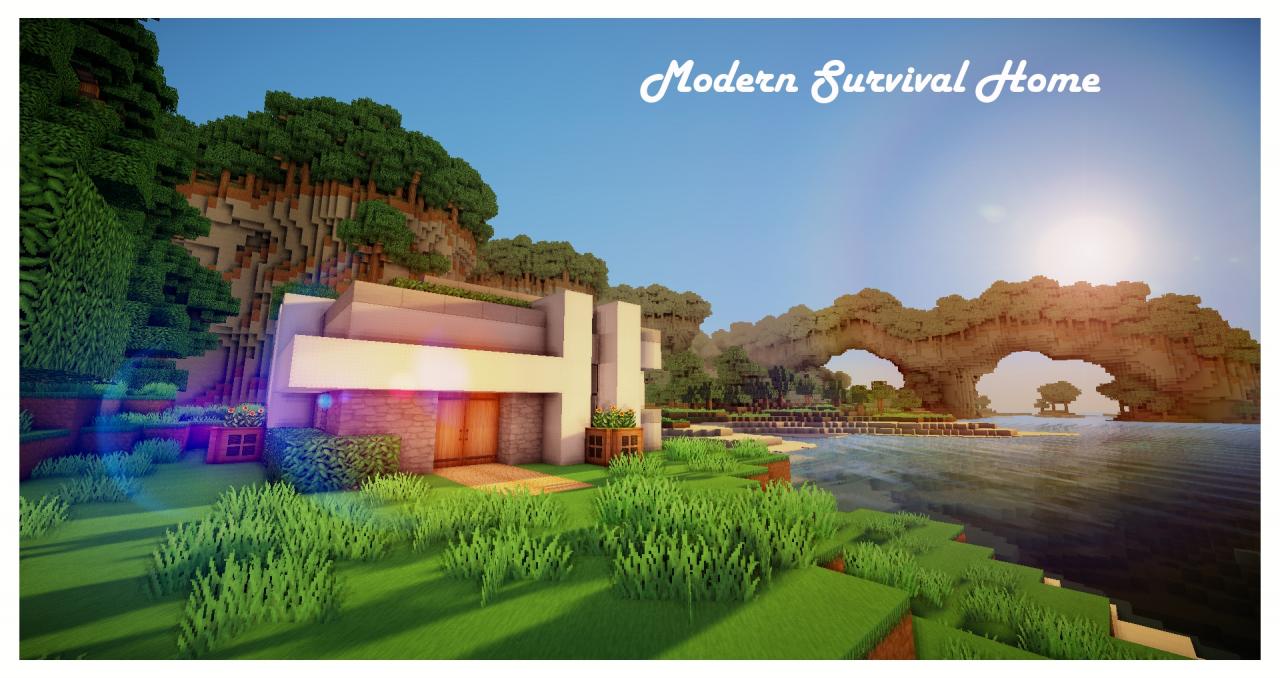 Modern Survival Home (functional) Minecraft Map