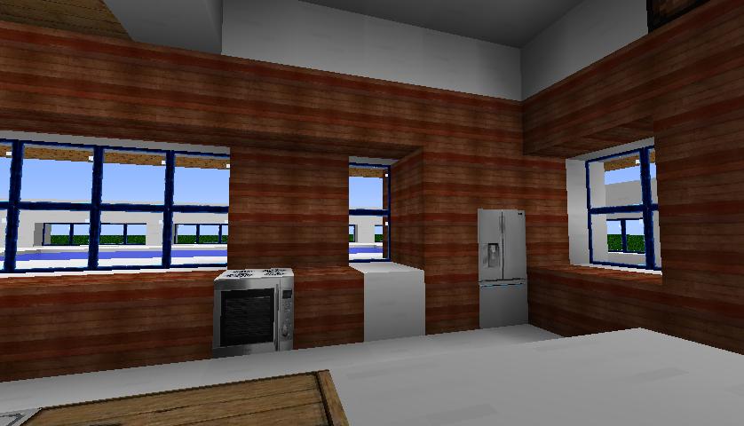 modern house with daylight sensor lights Minecraft Map