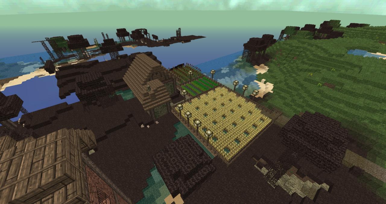 stilt river village Minecraft Map