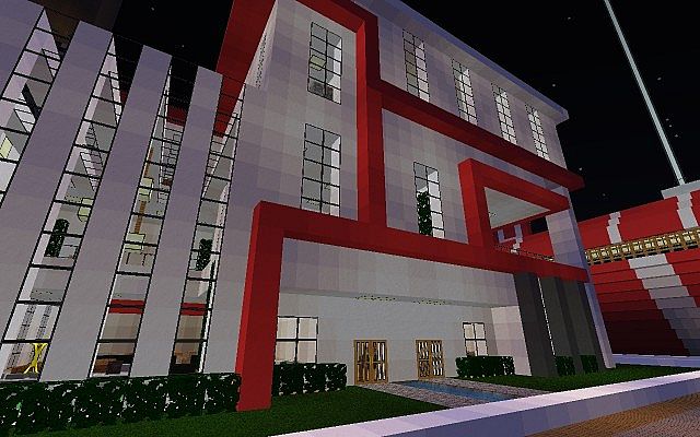 Modern House Red & White Minecraft Map