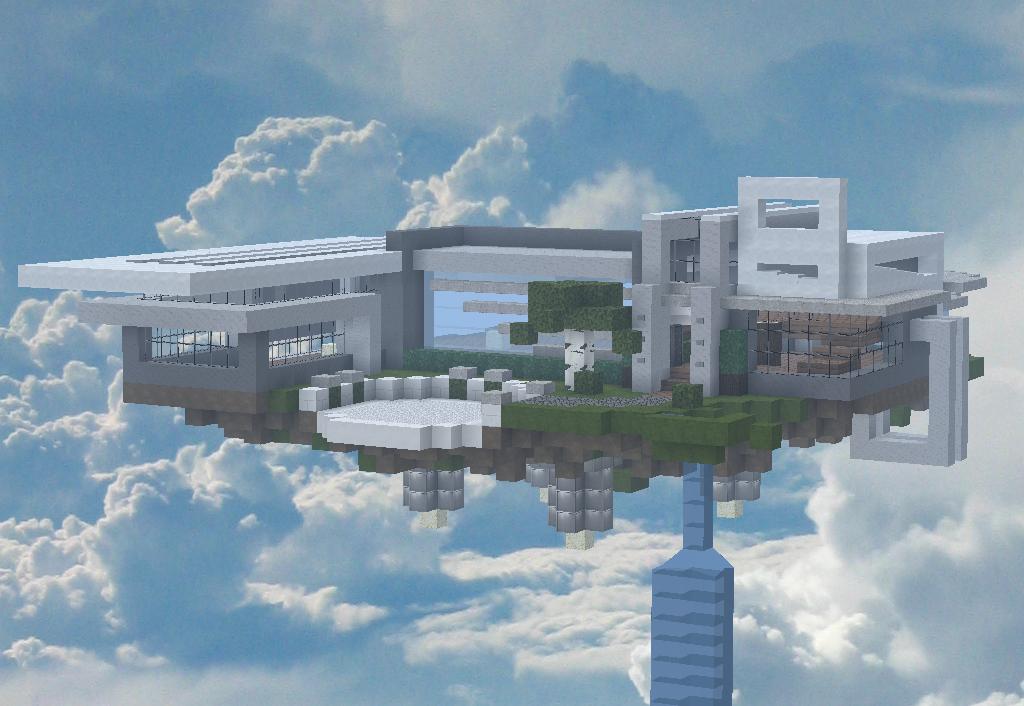 Floating Postmodern House Minecraft Map