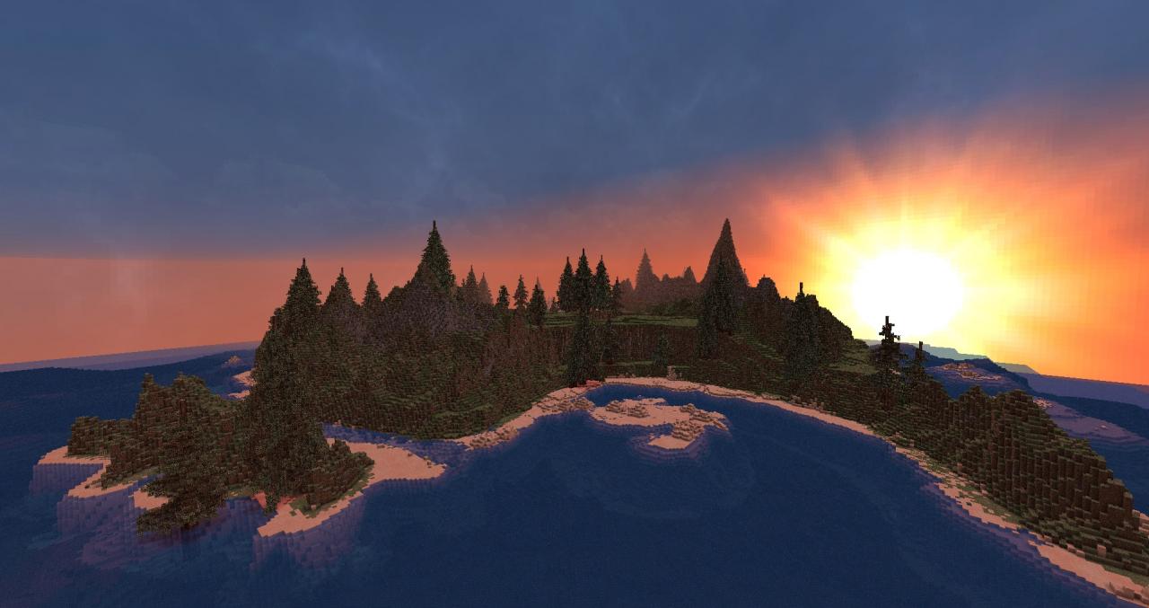 Custom Minecraft Island, Highland Cliff Tops with Custom Trees ...