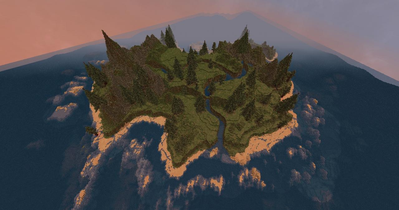 Custom Minecraft Island, Highland Cliff Tops with Custom Trees ...