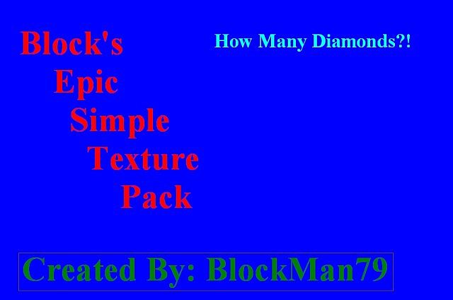 Block's Epic Simple Texture Pack! (WIP) 1.5.2 Minecraft Texture Pack