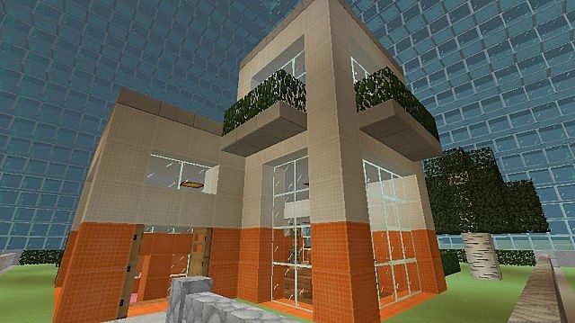 Modern housing in the pyramid Minecraft Map