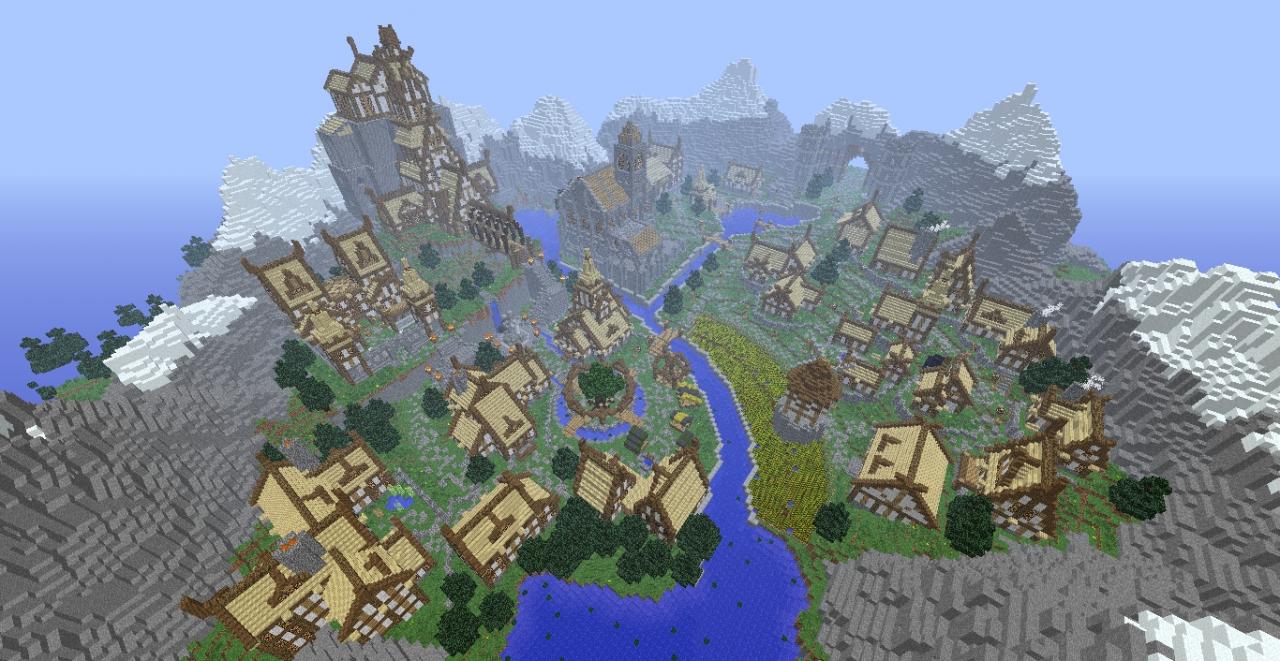 skyrim-themed city Minecraft Map