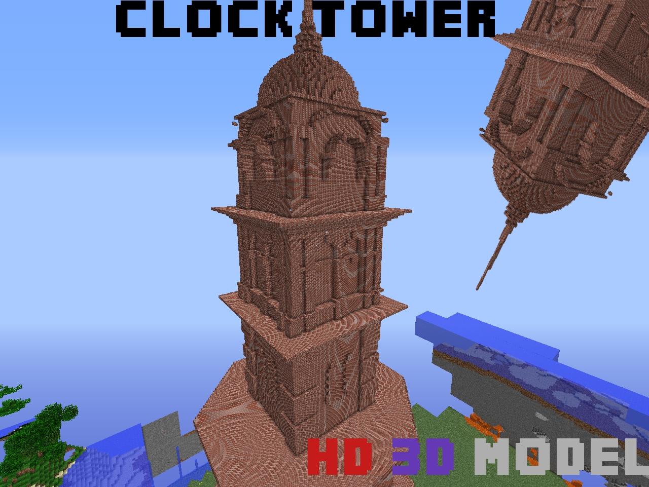 Clock tower Hd 3d model Minecraft Map