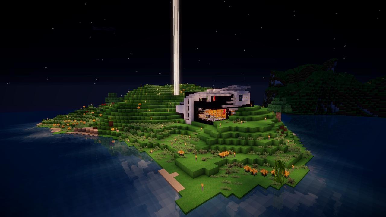 Modern Survival Island Base - PMC Server Minecraft Map