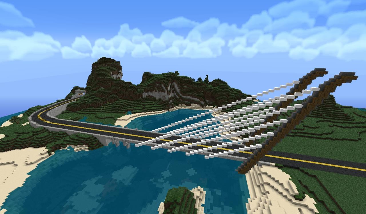 cantilever cable-stayed bridge Minecraft Map