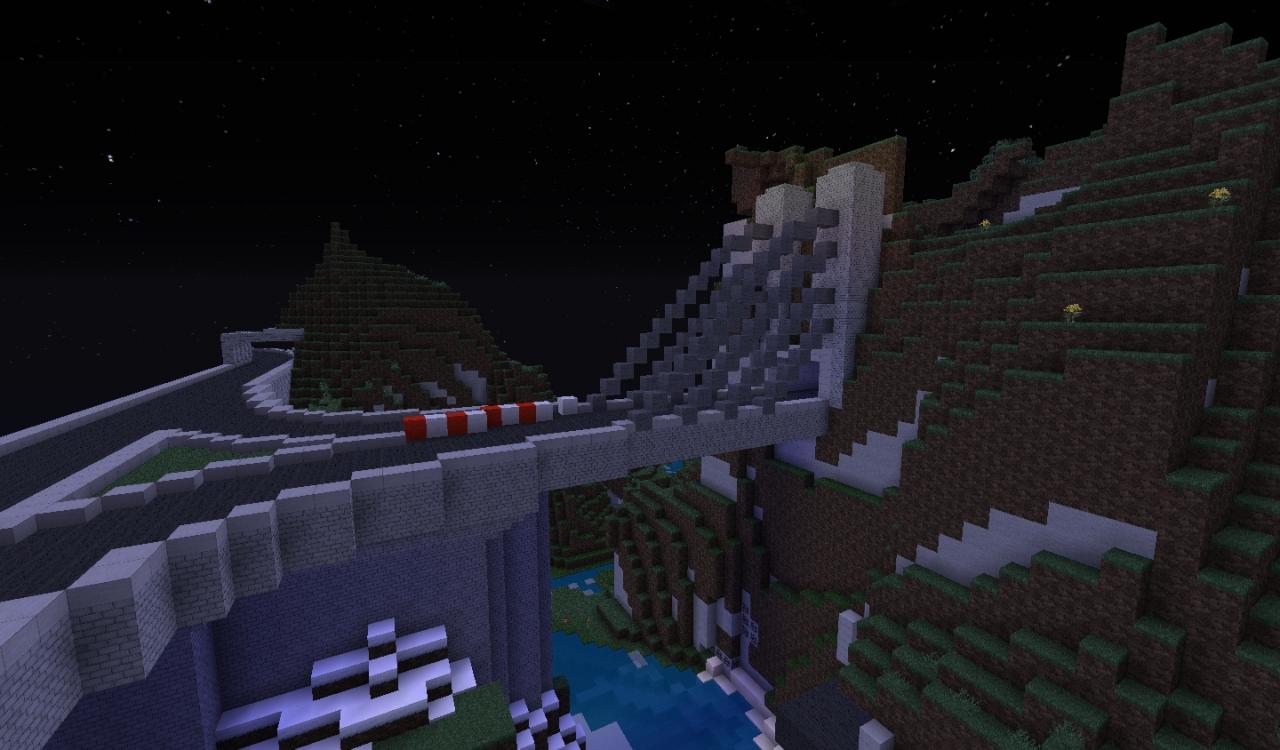 highway in ( WOK ) server + suspension bridge Minecraft Map
