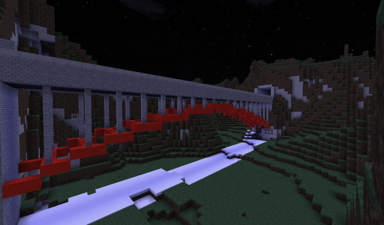 highway in ( WOK ) server + suspension bridge Minecraft Map