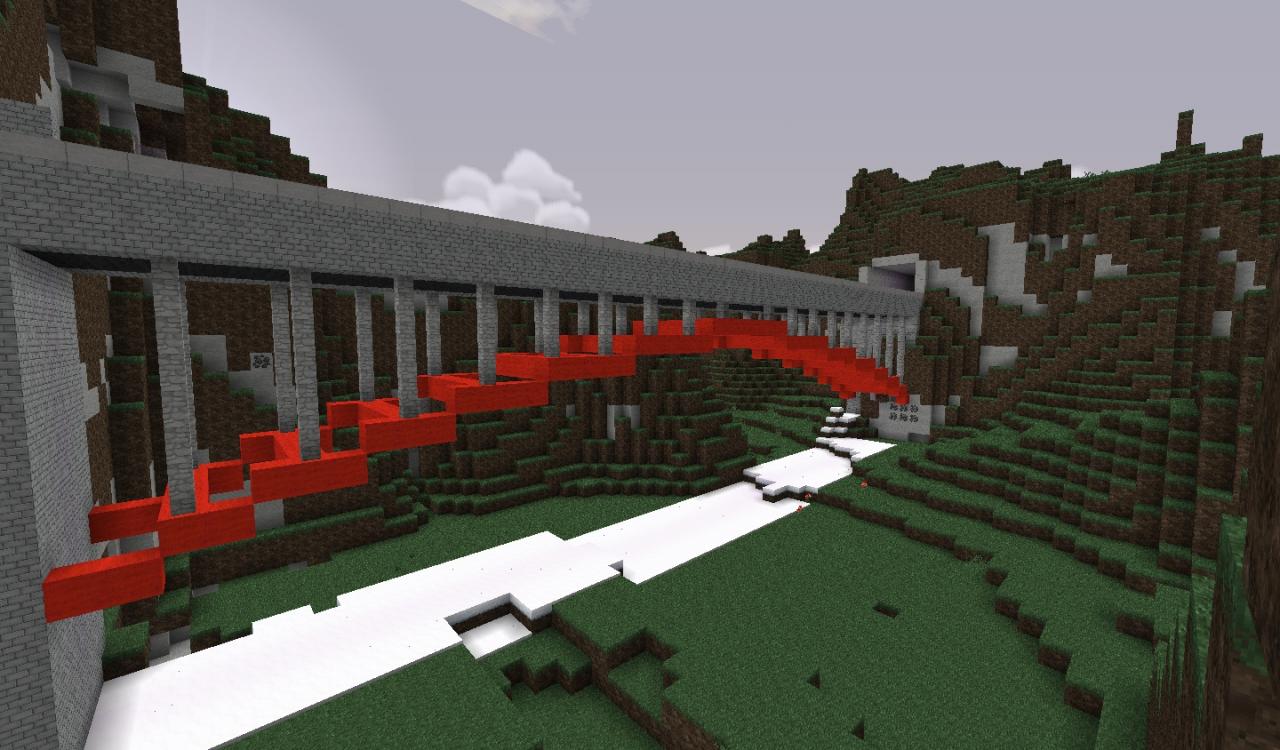 highway in ( WOK ) server + suspension bridge Minecraft Map