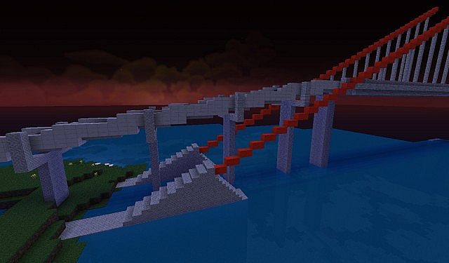 highway in ( WOK ) server + suspension bridge Minecraft Map