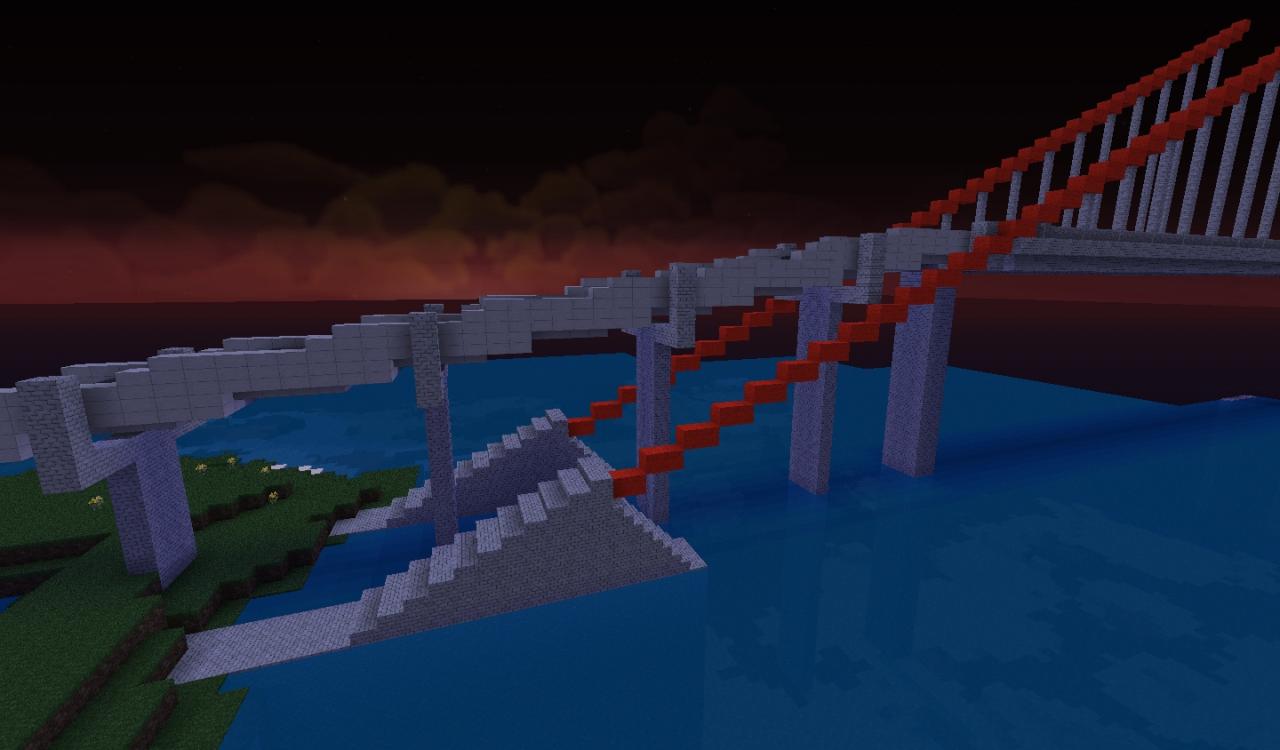 highway in ( WOK ) server + suspension bridge Minecraft Map
