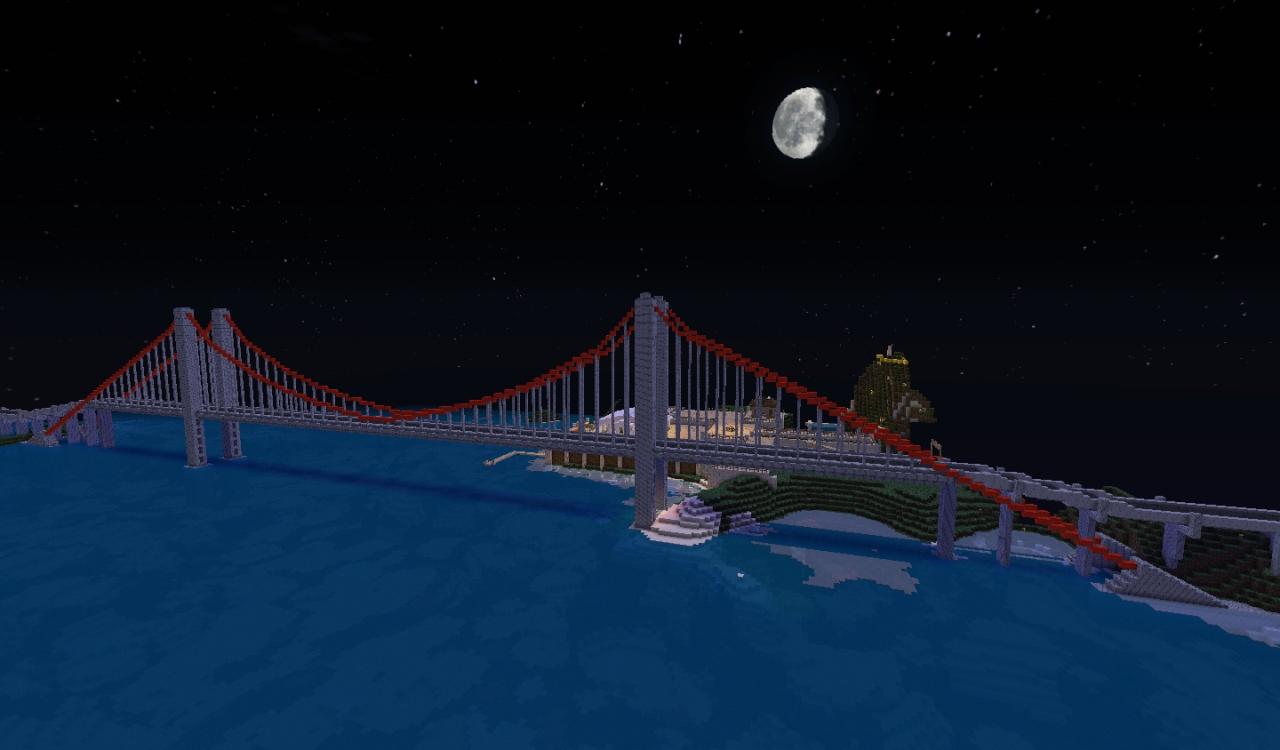 highway in ( WOK ) server + suspension bridge Minecraft Map