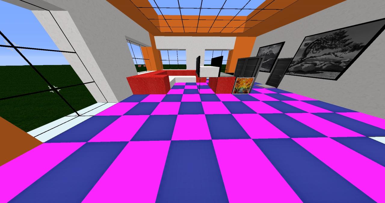 20x20 modern house-orange creamsicle Minecraft Map