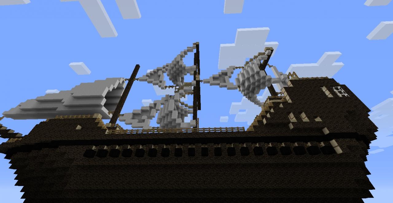 Huge Black and White Boat Minecraft Map