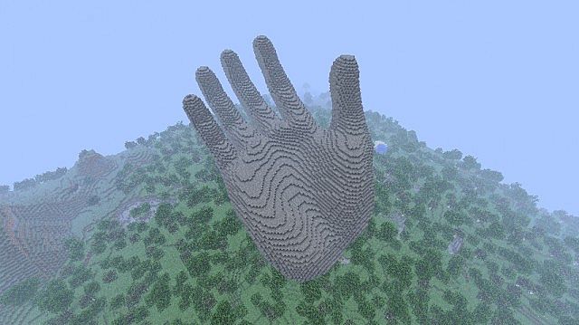 A giant hand schematic Minecraft Map