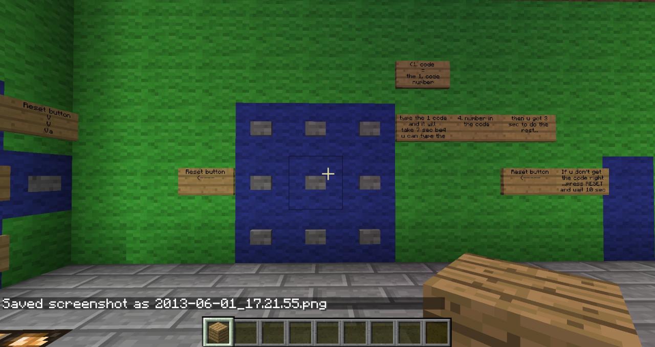 Redstone room: Challenging button Lock code Minecraft Map