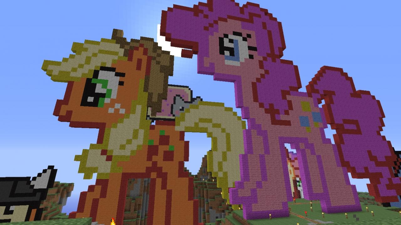 Pixel Art Mountain (survival on a server) Minecraft Map