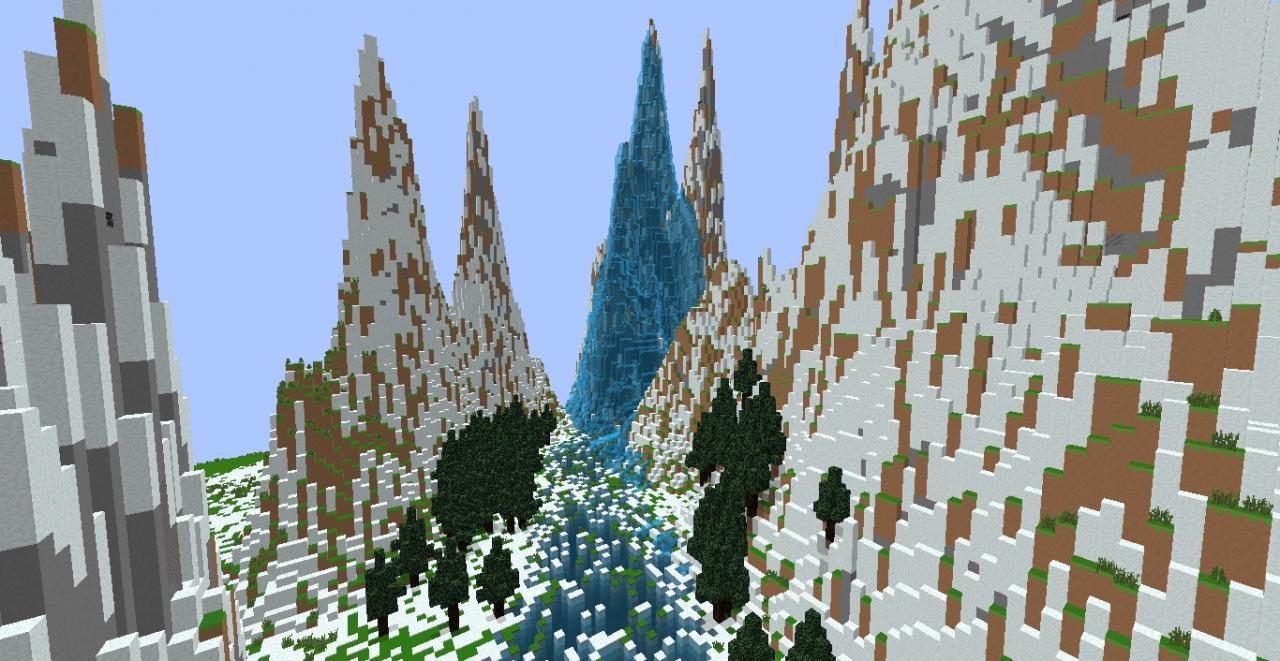 Custom Terrain-Arctic Mountains Minecraft Map