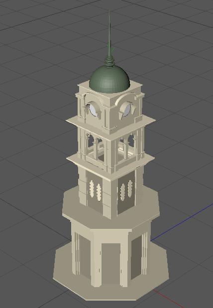 Clock tower Hd 3d model Minecraft Map